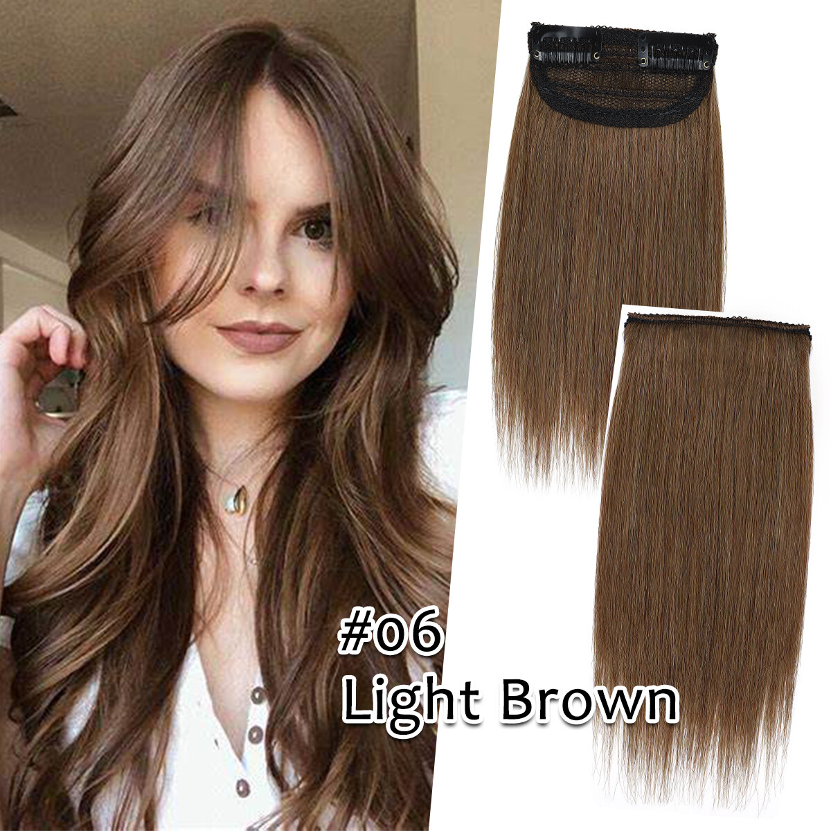 100% Human Hair Extensions Full Head Clip in Real Remy Hair Long 8 ...