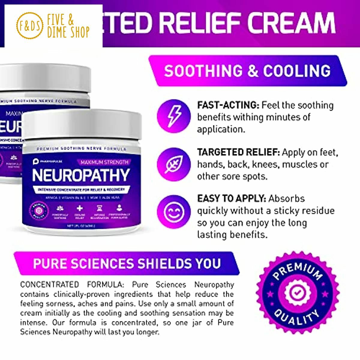 Neuropathy Nerve Therapy Relief Cream Maximum Strength Relief