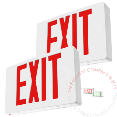 Exit Signs - Red Letters