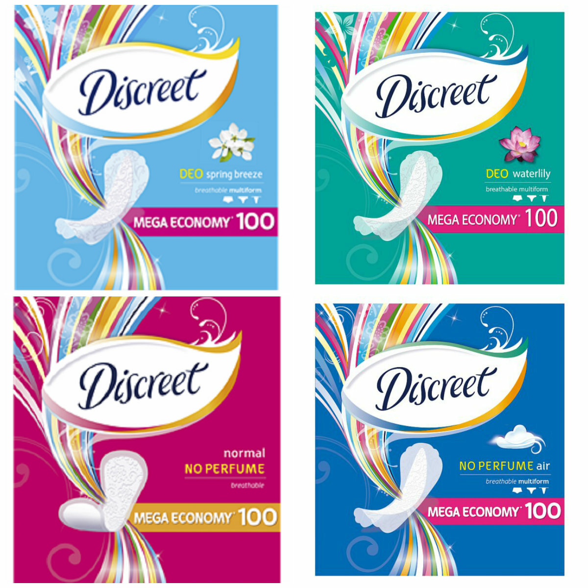 100 Discreet Everyday Regular liners No Perfume, Deo, Normal | eBay