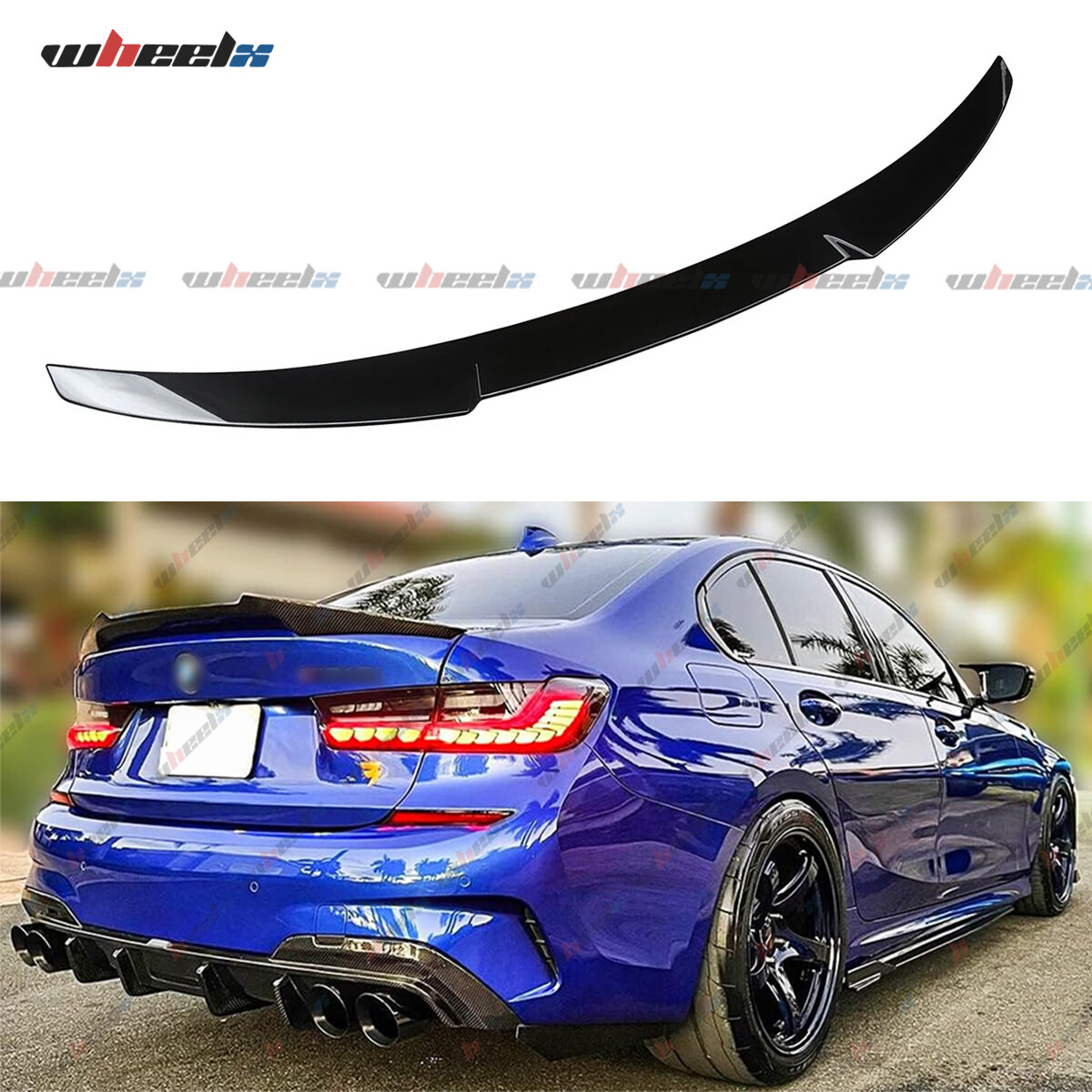 For 19-24 Bmw G20 330i M340i G80 M3 Gloss Black M4 Style Rear Trunk ...