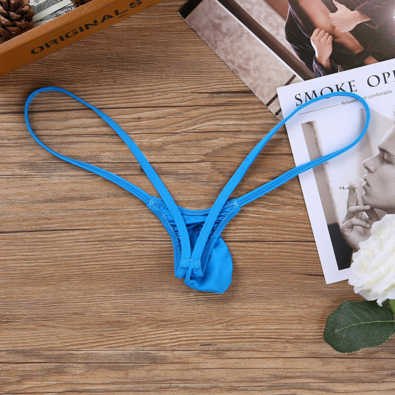 Sexy Mens Low Rise Backless Micro Pouch String G String Thong T Back