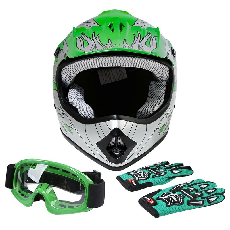 DOT Youth Helmet Kids Motocross Offroad ATV S M L XL Racing Motorcyle ...