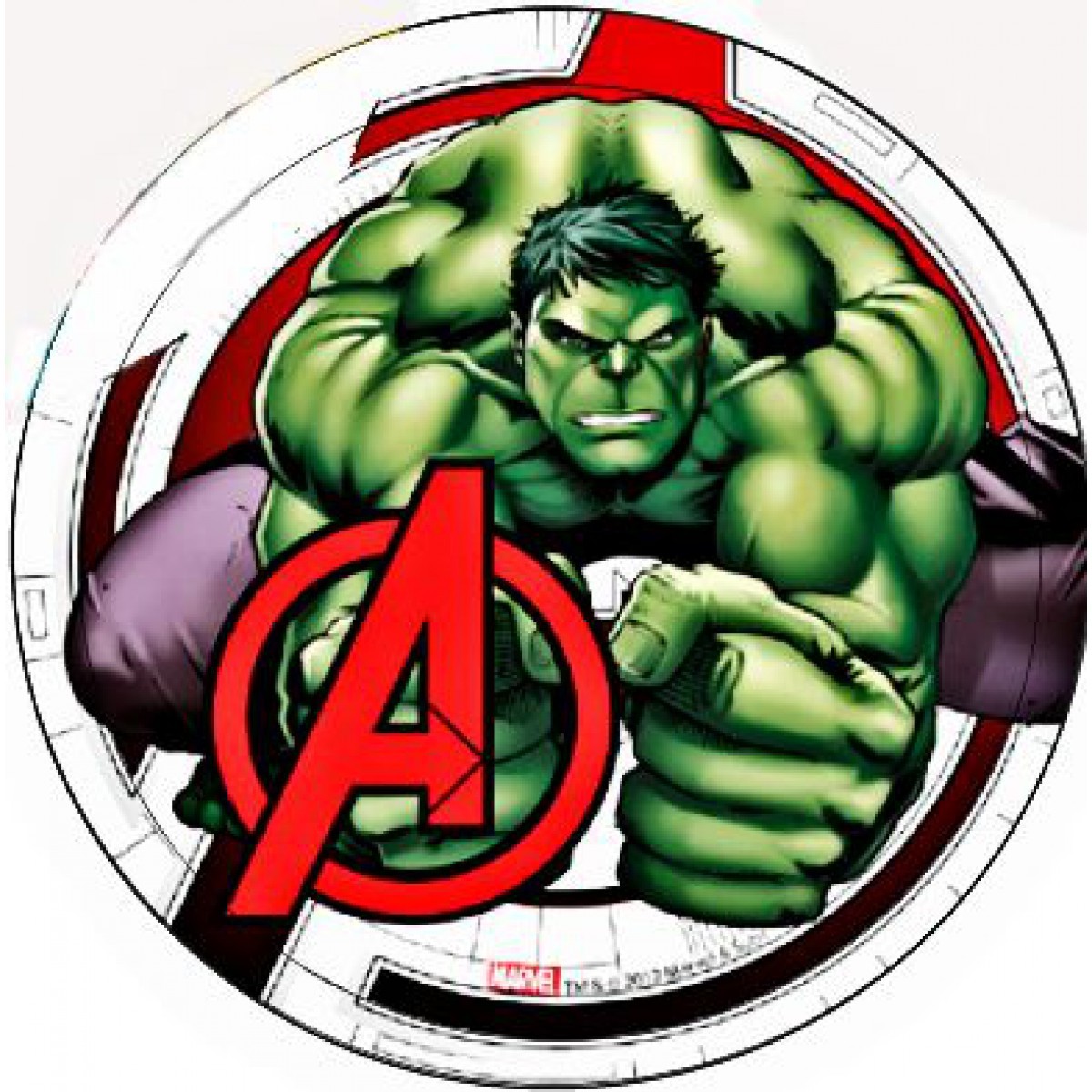 Cialda AVENGERS HULK Decorazione Torta Ostia o Zucchero TONDO ...