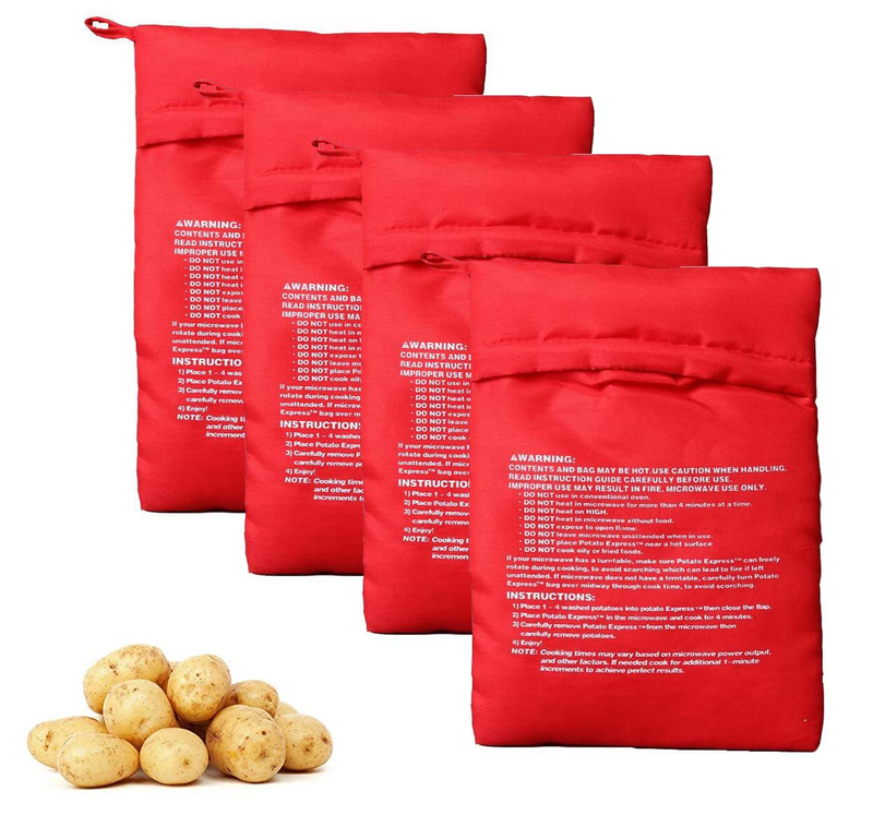4PCS Reusable Express Microwave Potato Bag Saving Time