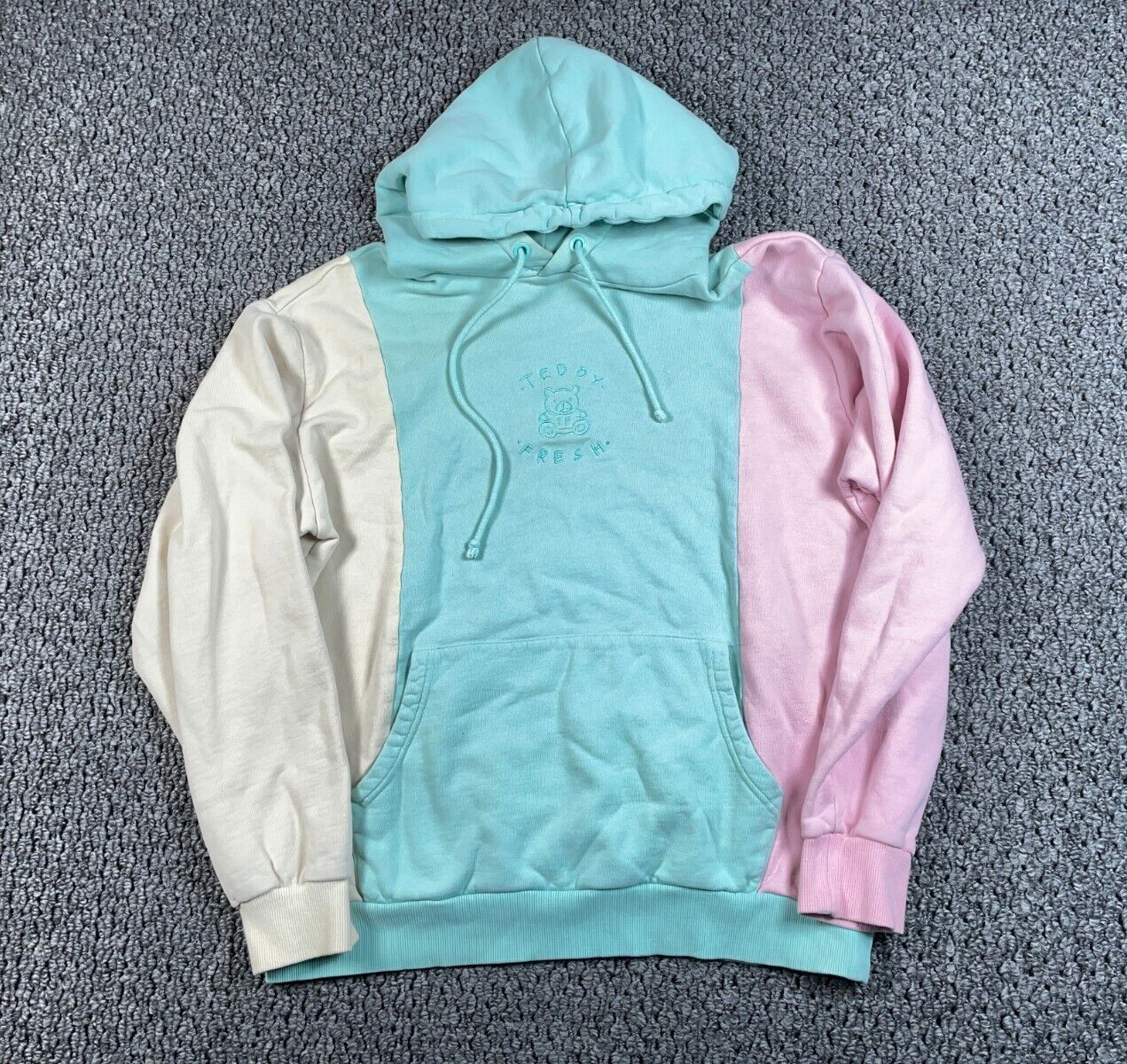 Teddy Fresh Colorblock Hoodie Adult Large Pastel Green Pink Teddy Fresh Colorblock Hoodie Adult Large Pastel Green Pink