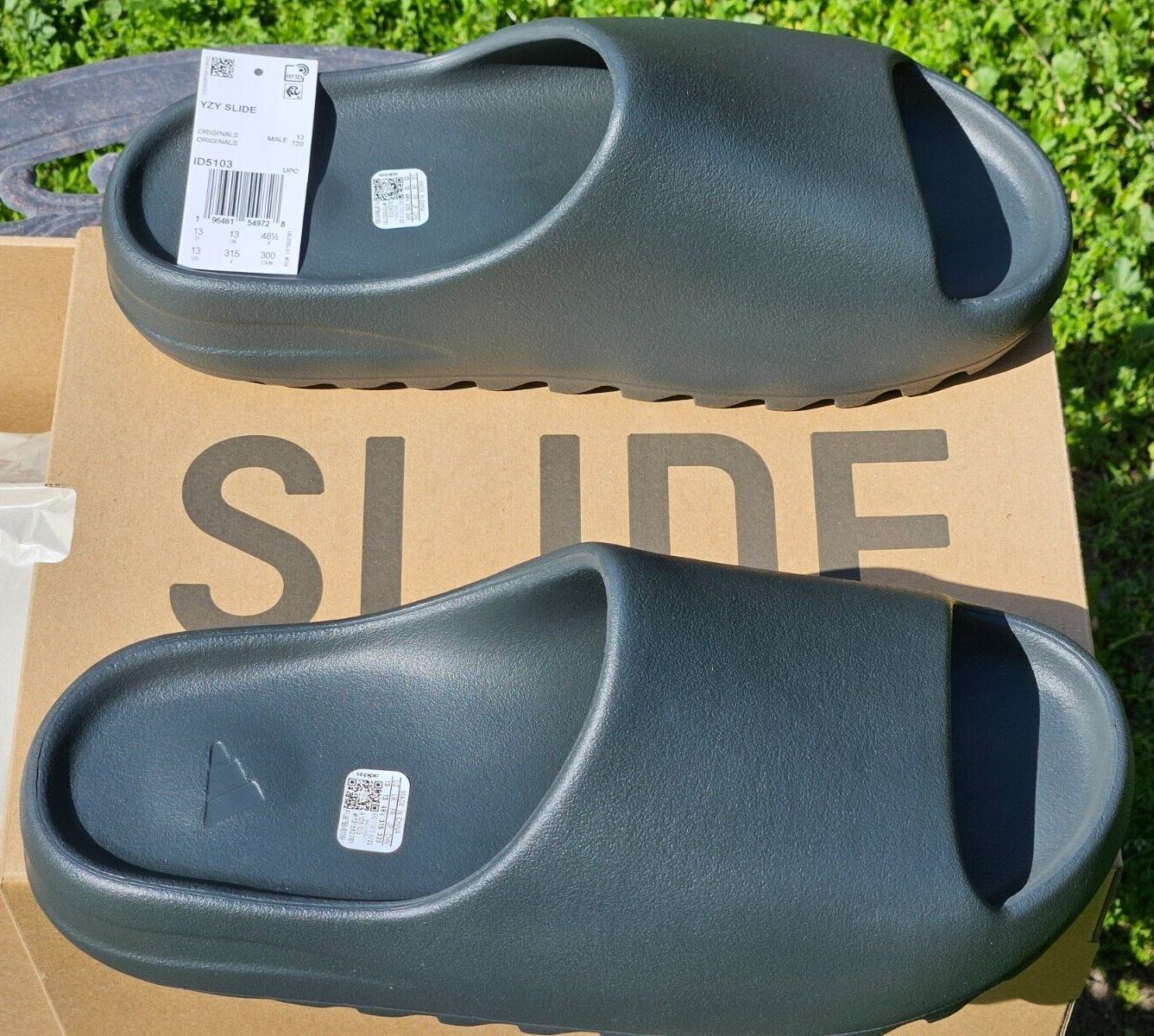 🔥 AUTHENTIC Black Adidas Yeezy Slide DARK ONYX ID5103 US 🔥 AUTHENTIC Black Adidas Yeezy Slide DARK ONYX ID5103 US