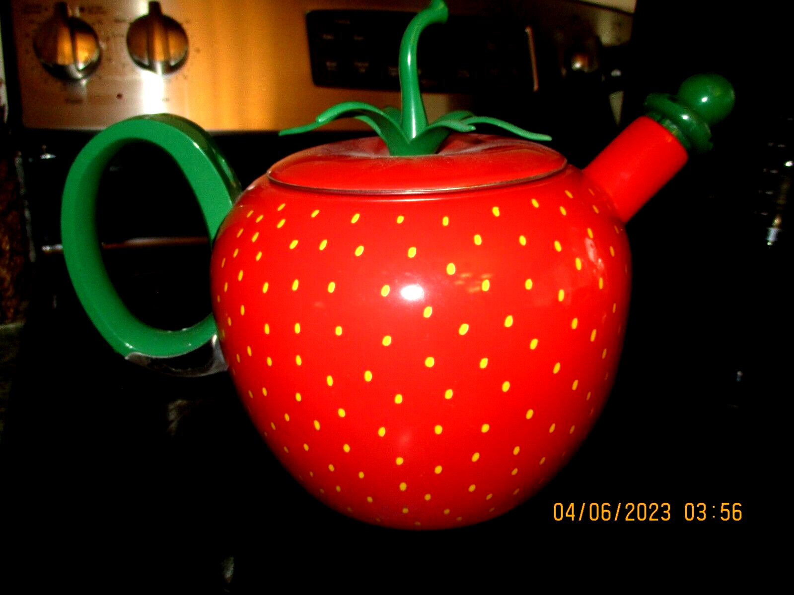 Whistling Tea Kettle | Rare Copco Strawberry Red Shaped Enamel Metal Teapot Whistling Tea Kettle | Rare Copco Strawberry Red Shaped Enamel Metal Teapot