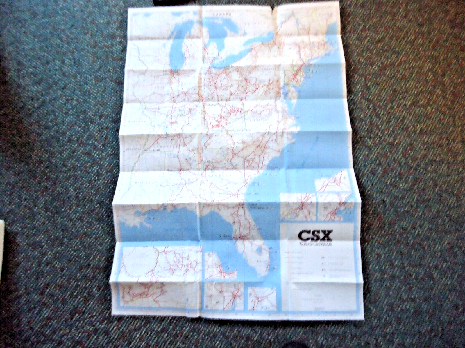 1999 CSX Transportation System Railroad Trackage Folded Map 1999 CSX Transportation System Railroad Trackage Folded Map