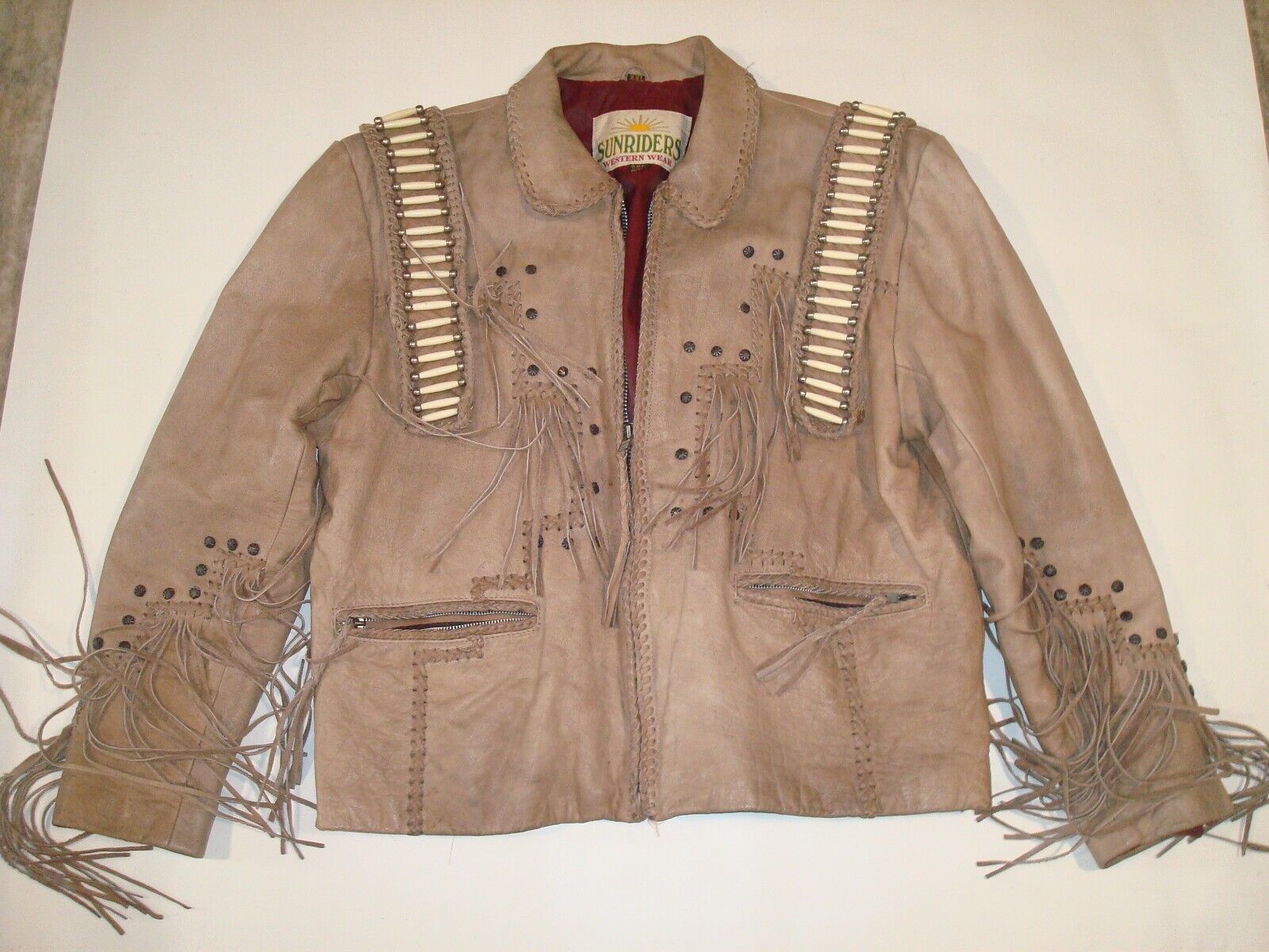 Sunriders Western Wear Fringe Leather Jacket Vintage - XXL Sunriders Western Wear Fringe Leather Jacket Vintage - XXL
