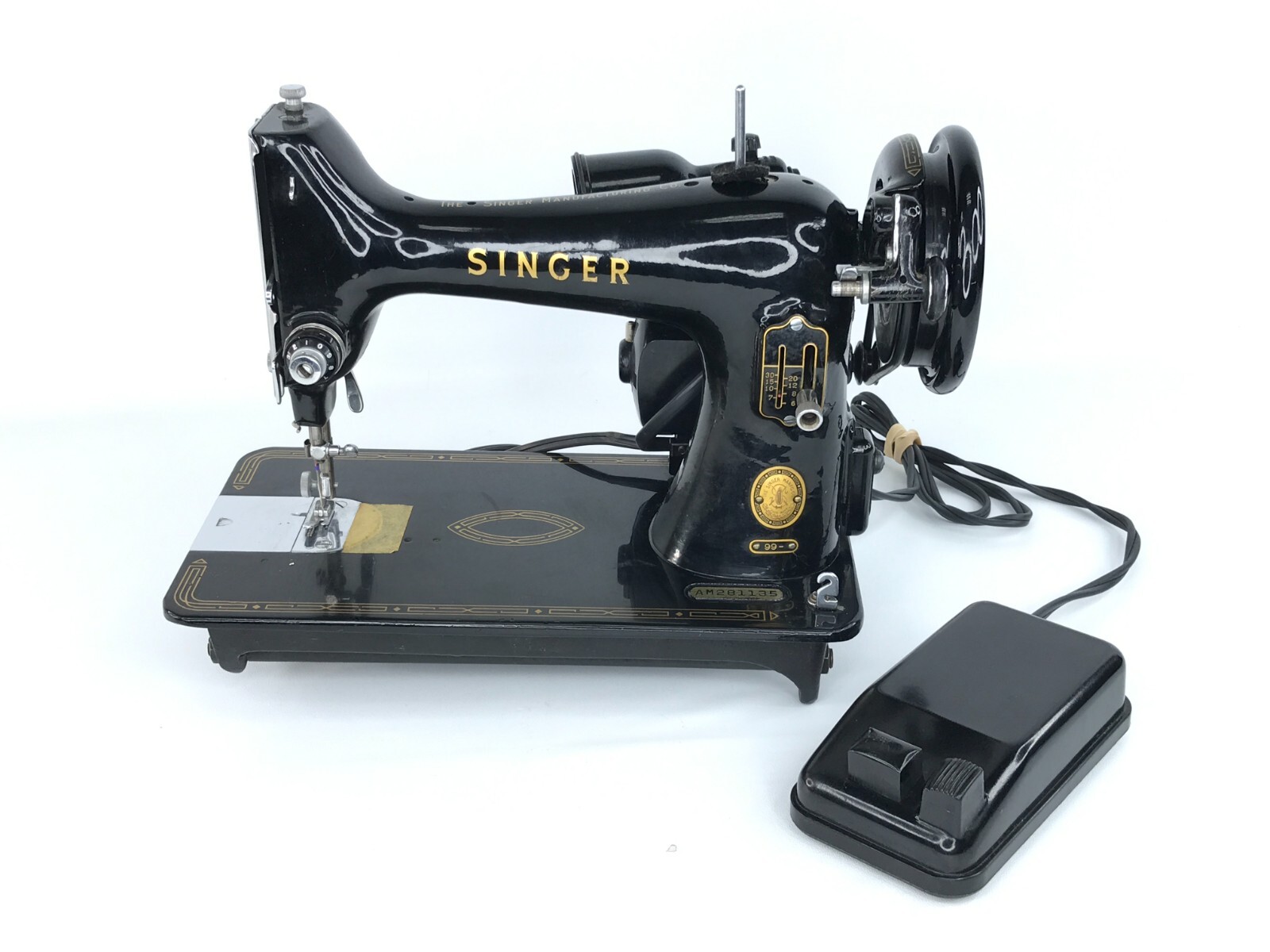 Vintage 1950's Singer Sewing Machine Model 99 Cat.