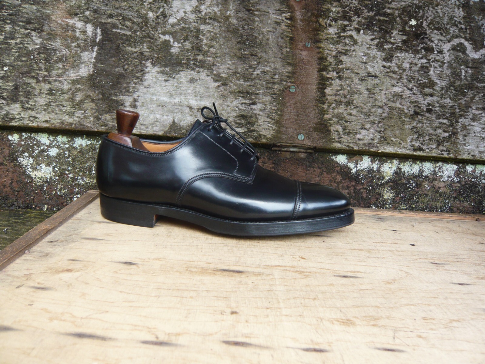 CROCKETT & JONES DERBY SHOES BLACK LEATHER CORDOVAN UK8 MENS CROCKETT & JONES DERBY SHOES BLACK LEATHER CORDOVAN UK8 MENS