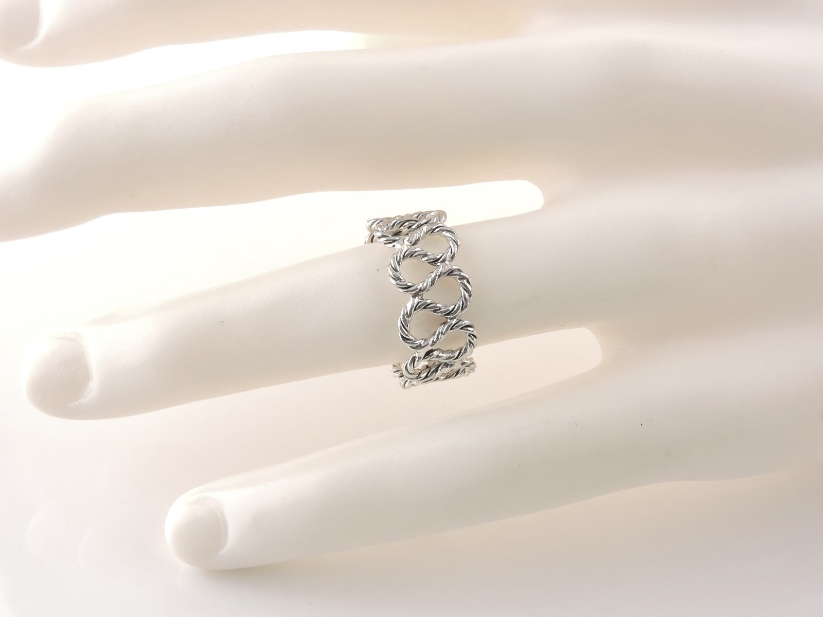 Sterling Silver Twisted Looped Rope Ring | eBay