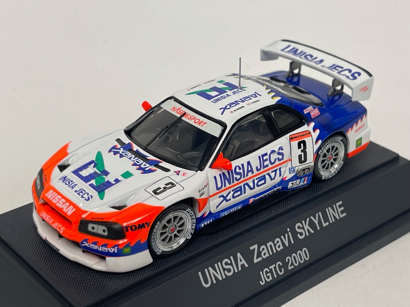 1/43 Ebbro Unisia Zanavi Nissan GT-R R34 JGTC 2000 car #3 1/43 Ebbro Unisia Zanavi Nissan GT-R R34 JGTC 2000 car #3