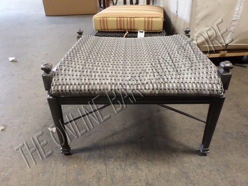 Resin Wicker Ottoman With Cushion Canaan 26" Square All-Weather Wicker ...