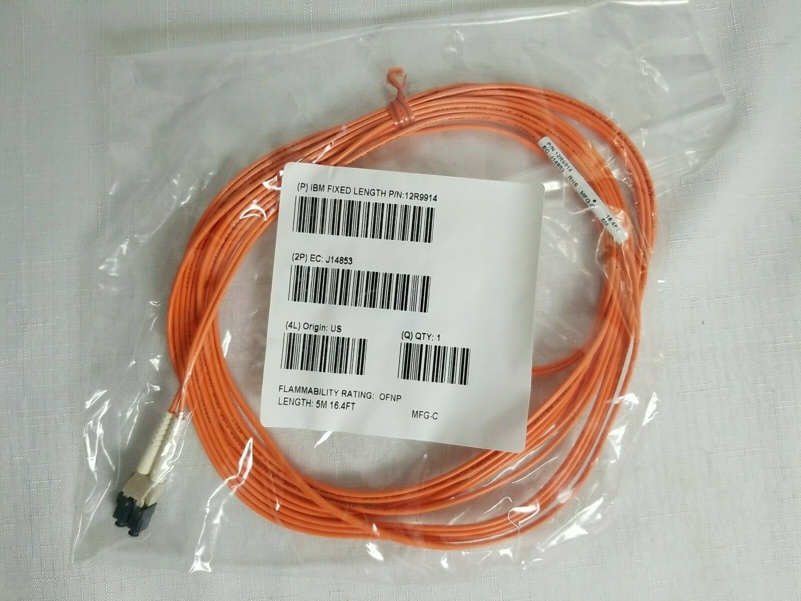5M/16ft - LC/LC Fibre Cable 50/125 - IBM OEM - PN 12R9914 EC 5M/16ft - LC/LC Fibre Cable 50/125 - IBM OEM - PN 12R9914 EC