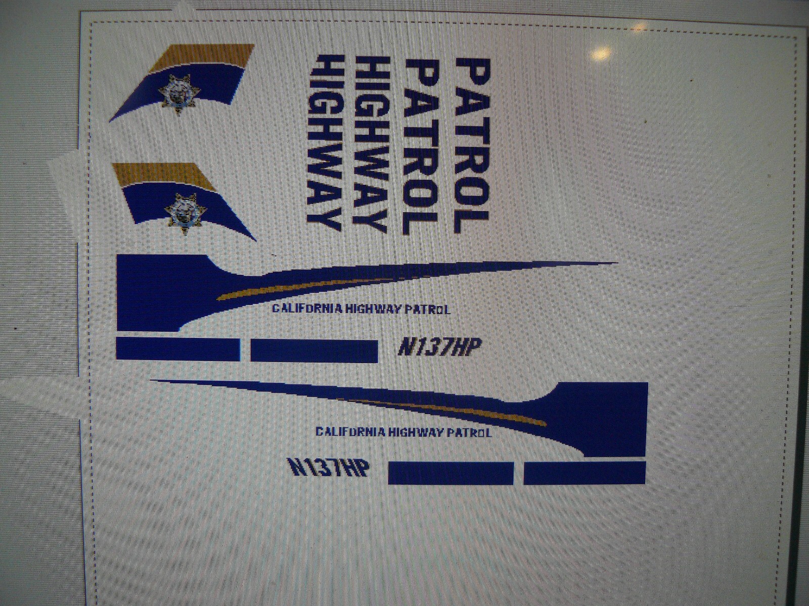 California Highway Patrol (CHP) Aviation Unit Airplane Decals 1:72のeBay ...