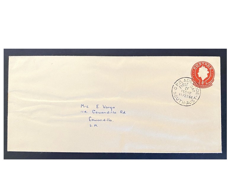 Aust Stamps - First Day Cover - 1966 QE2 4c Embossed Pre-stamped ...