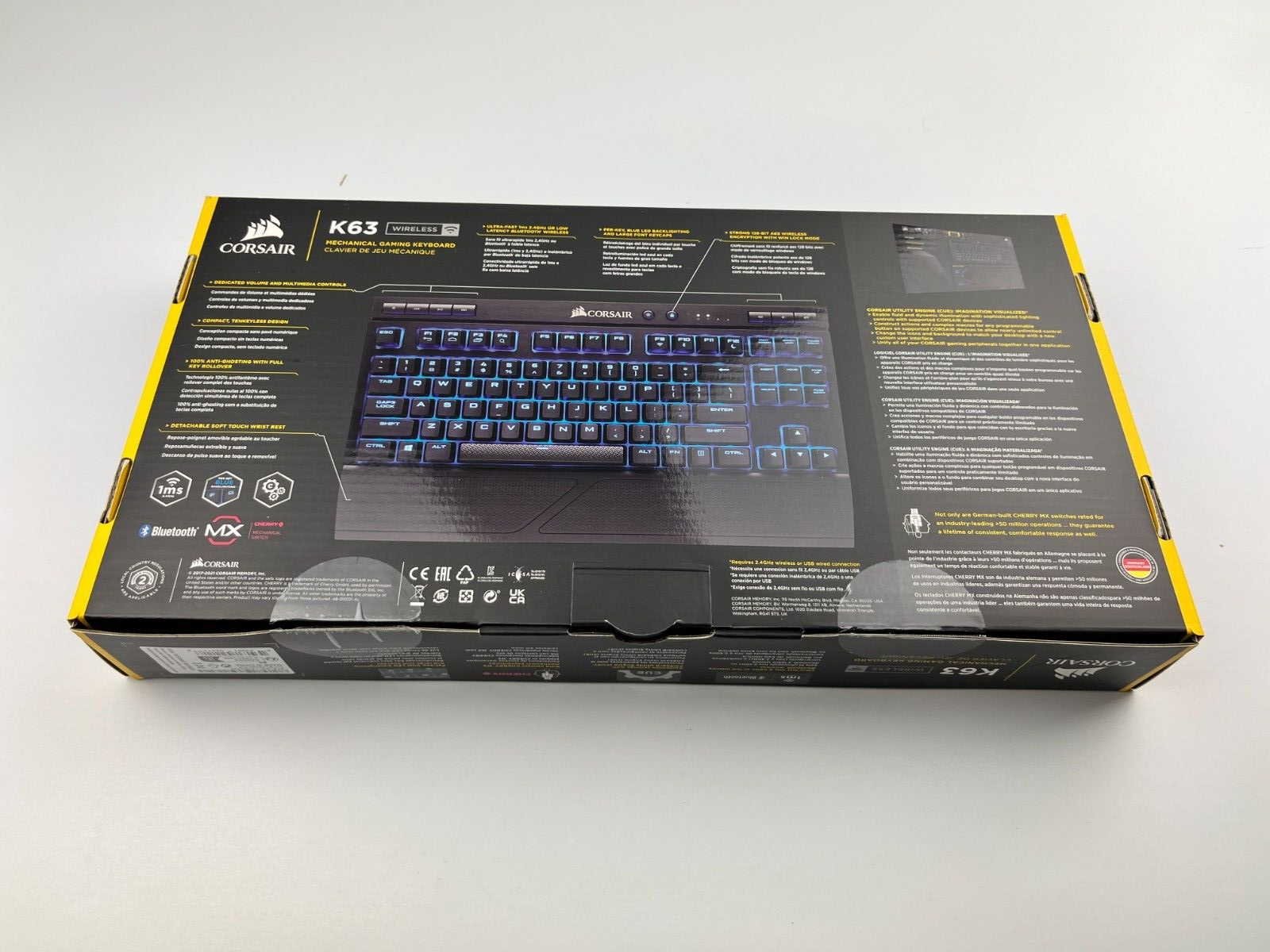 Blue Led Cherry | Open Box Corsair K63 Wireless Mechanical Gaming Keyboard