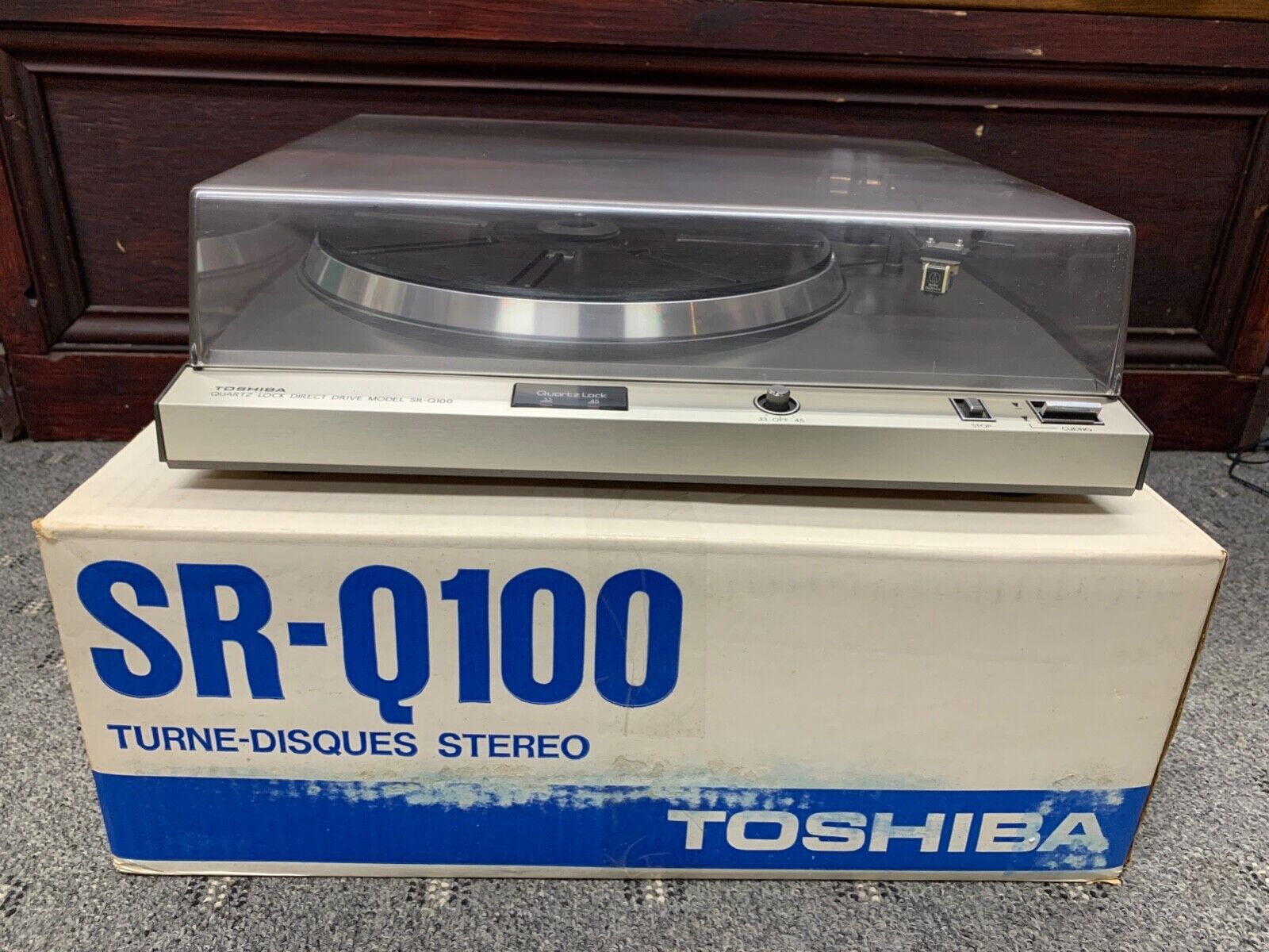 Vtg Toshiba SR-Q100 Direct Drive Turntable Works Great Japan Vtg Toshiba SR-Q100 Direct Drive Turntable Works Great Japan