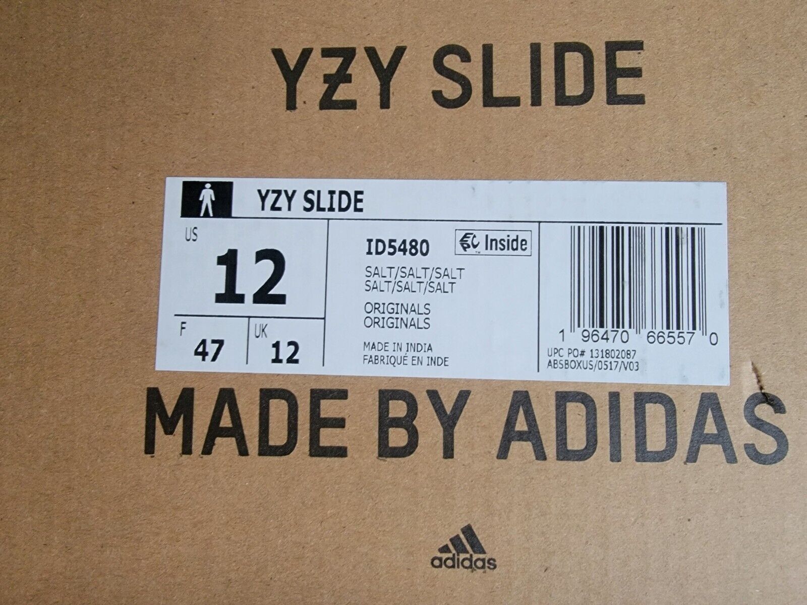 ADIDAS YEEZY SLIDE SALT MENS Size 12 ID5480 BRAND NEW DS ADIDAS YEEZY SLIDE SALT MENS Size 12 ID5480 BRAND NEW DS