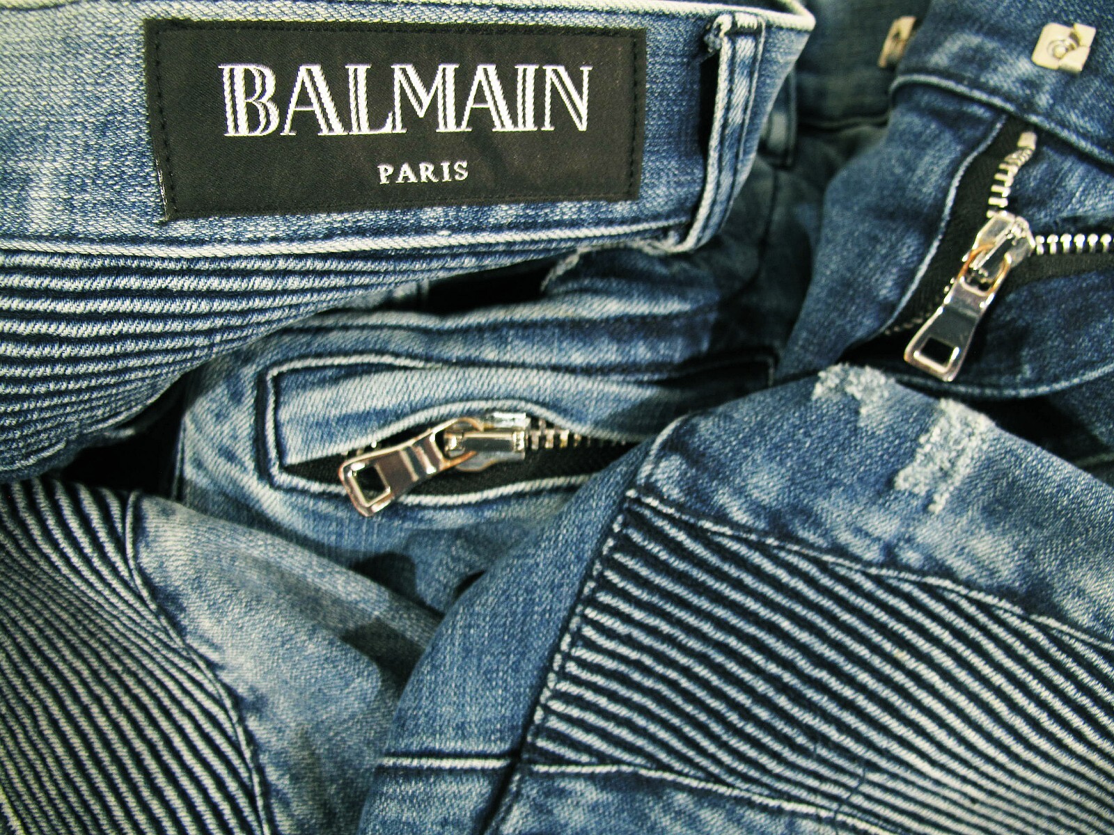 HOT Men's BALMAIN @ BIKER Slim TAPERED PAINTED STRETCH LAMPO HOT Men's BALMAIN @ BIKER Slim TAPERED PAINTED STRETCH LAMPO