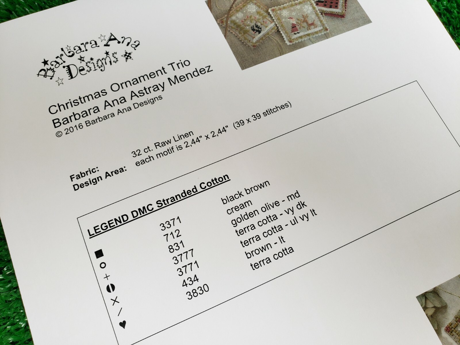 Pattern Barbara | Christmas Ornament Trio Cross Stitch