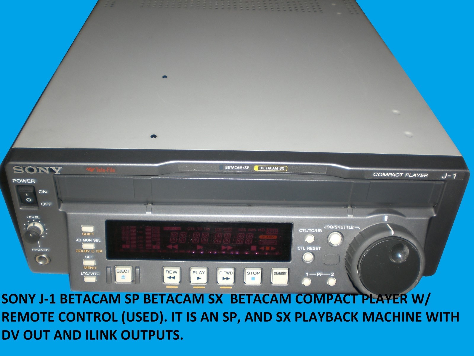 SONY J-1 BETACAM SP BETACAM SX BETACAM COMPACT PLAYER W/ REMOTE CONTROL (USED)のeBay公認海外通販｜セカイモン