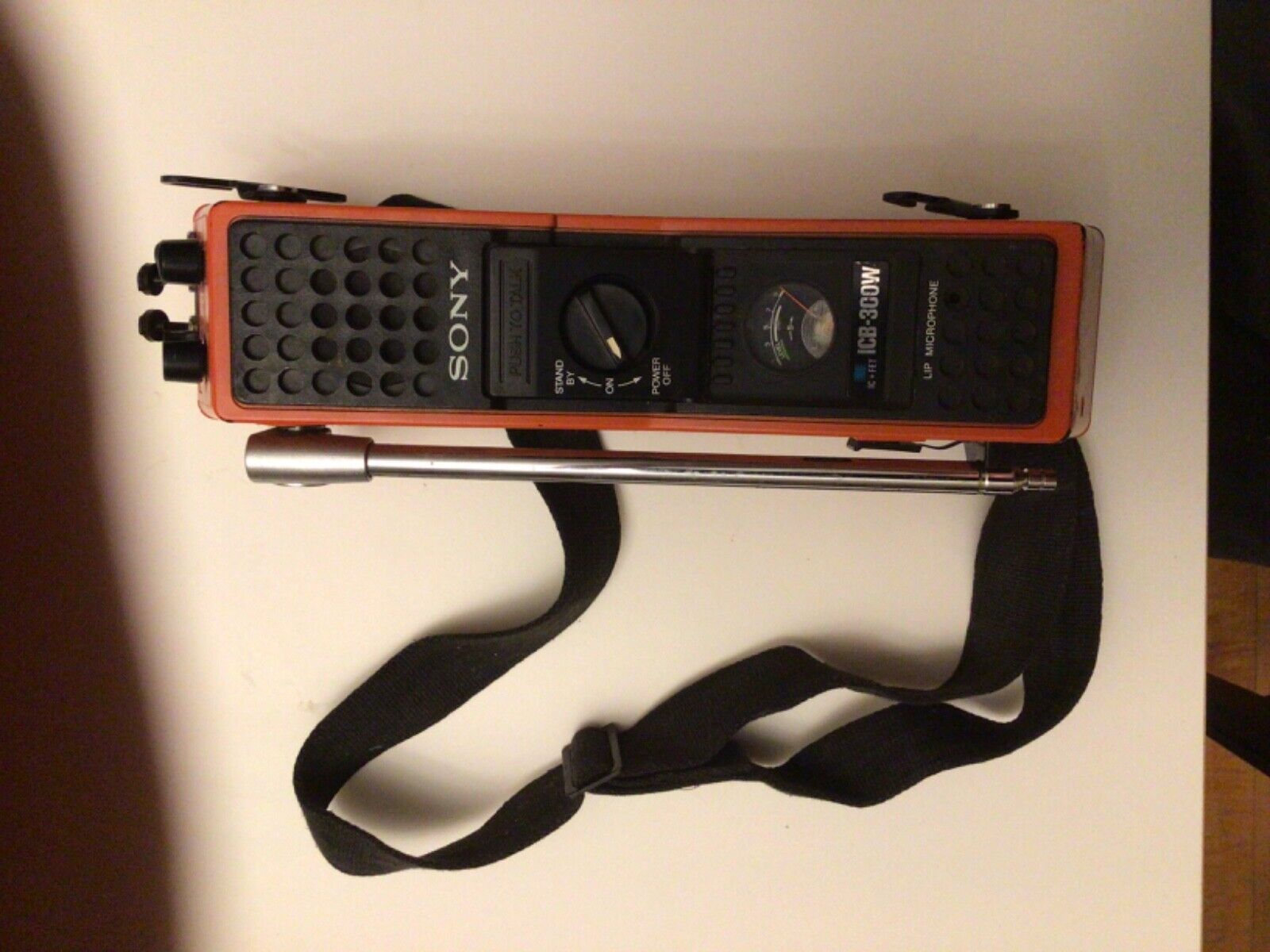 Vintage Sony ICB-300W Walkie Talkie Orange Powers Up & Makes Vintage Sony ICB-300W Walkie Talkie Orange Powers Up & Makes