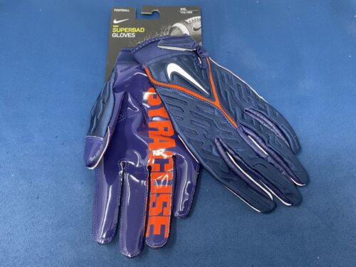 Nike Superbad 6.0 PE Syracuse Orange NCAA Football Gloves Nike Superbad 6.0 PE Syracuse Orange NCAA Football Gloves
