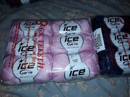 12 Skeins ICE Yarn 100% Mercerized Cotton Camilla Cotton Pink Navy Blue Lot IceyのeBay公認海外通販｜セカイモン