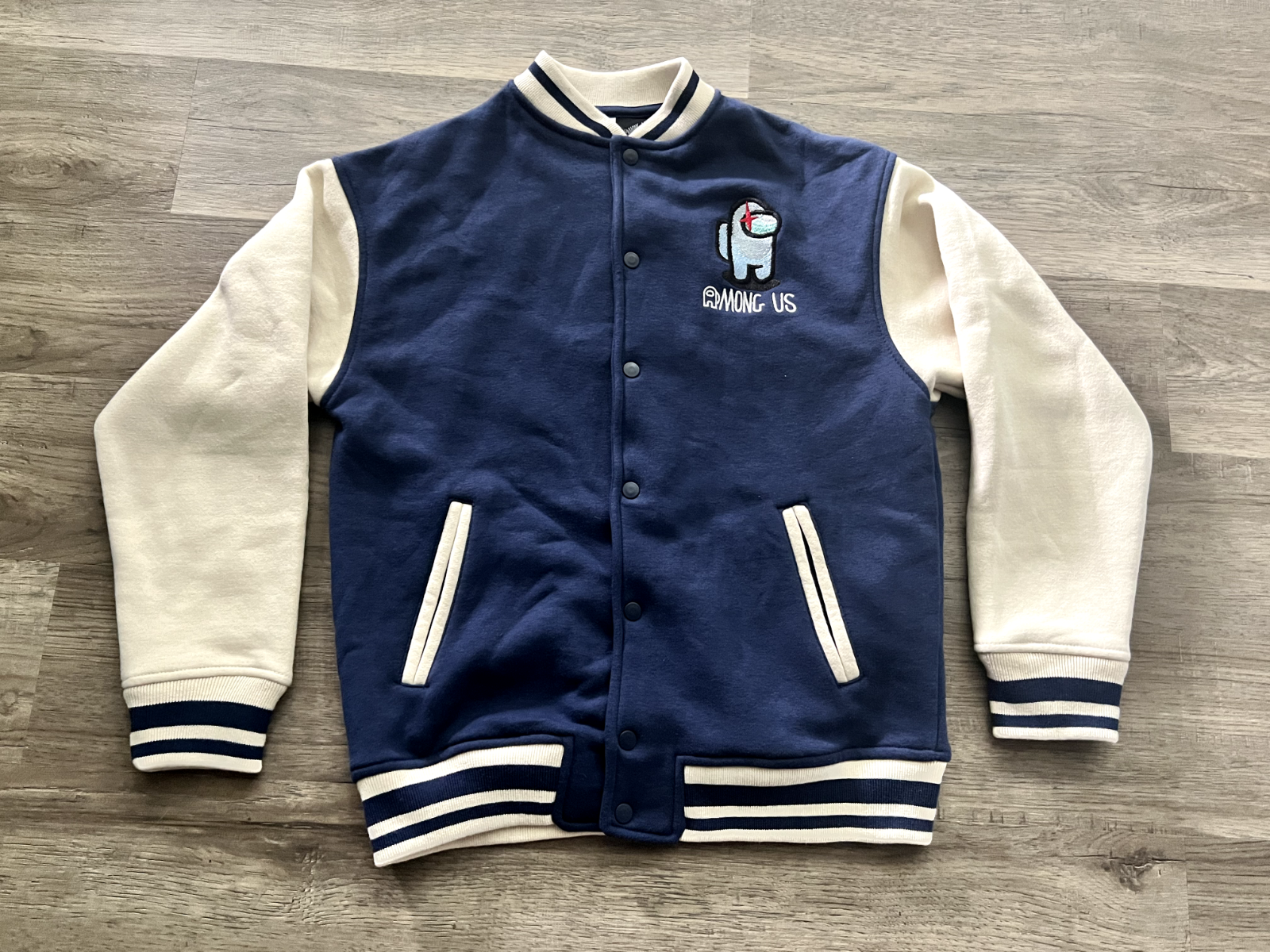 Zara Varsity Jacket Unisex Multicolor Aliens Among Us Snap Zara Varsity Jacket Unisex Multicolor Aliens Among Us Snap