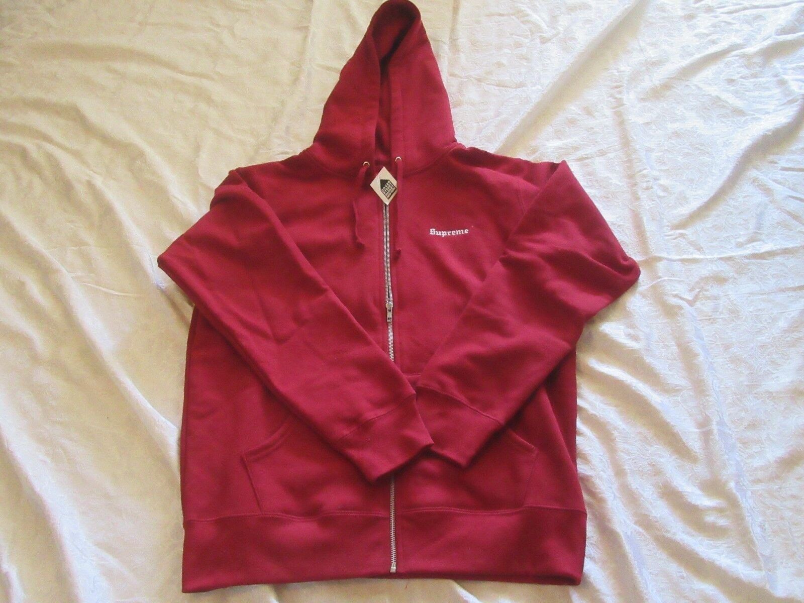 Supreme SS17 666 Zip Up Sweat Hoodie Cardinal Red Dover Supreme SS17 666 Zip Up Sweat Hoodie Cardinal Red Dover