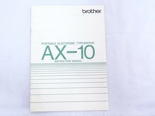 Brother typewriter photos of Brother AX-10 by year then serial number ...