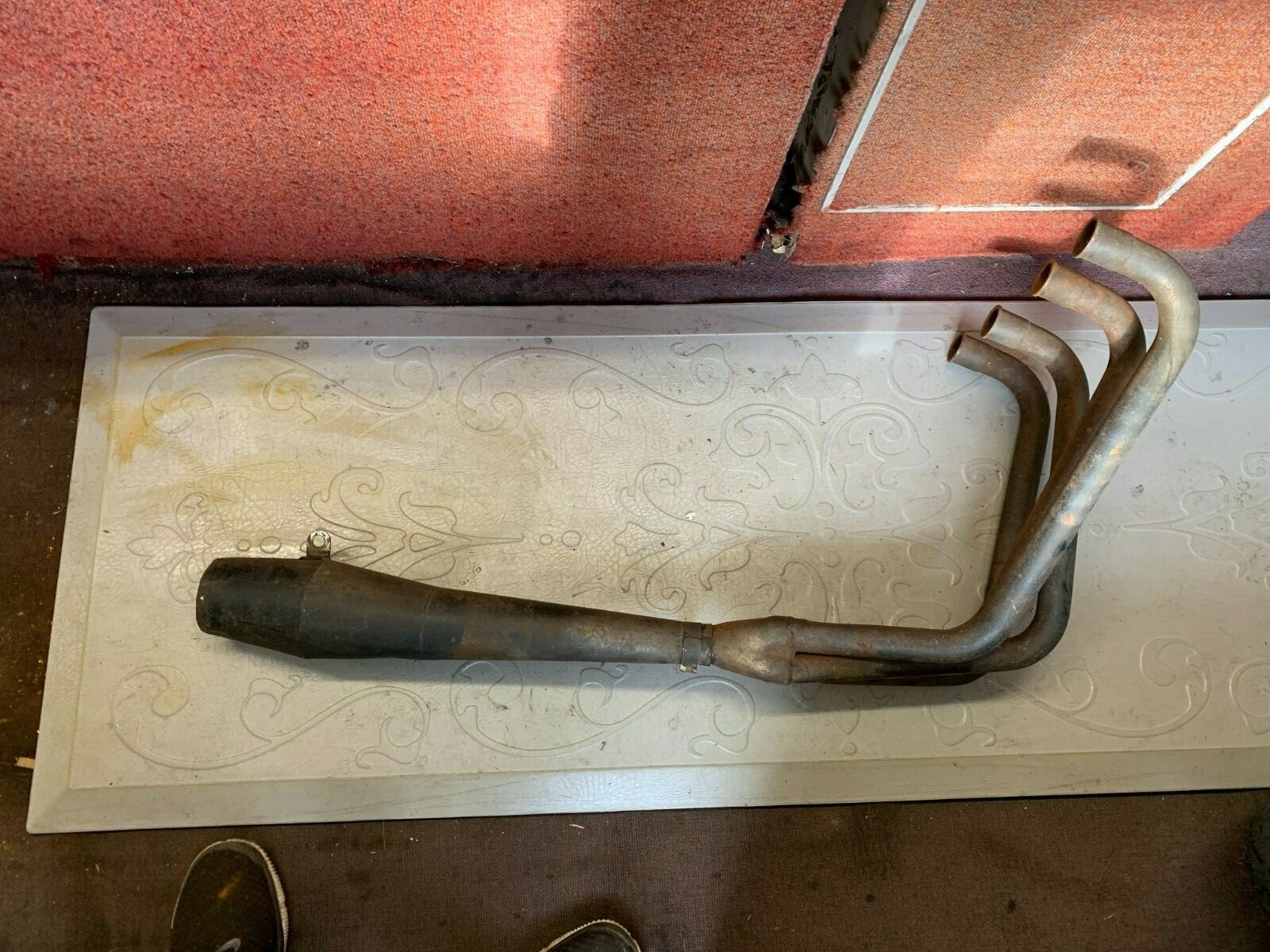 1973-80 Kawasaki KZ Z1 Z1R Denco Tri-Cone Exhaust LH Exit 1973-80 Kawasaki KZ Z1 Z1R Denco Tri-Cone Exhaust LH Exit