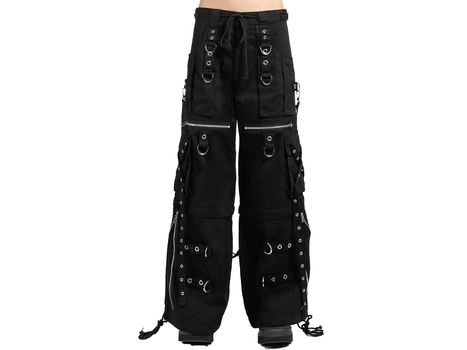 Black X Strap Denim Pants, Punk Baggy Jesns With Straps Black X Strap Denim Pants, Punk Baggy Jesns With Straps