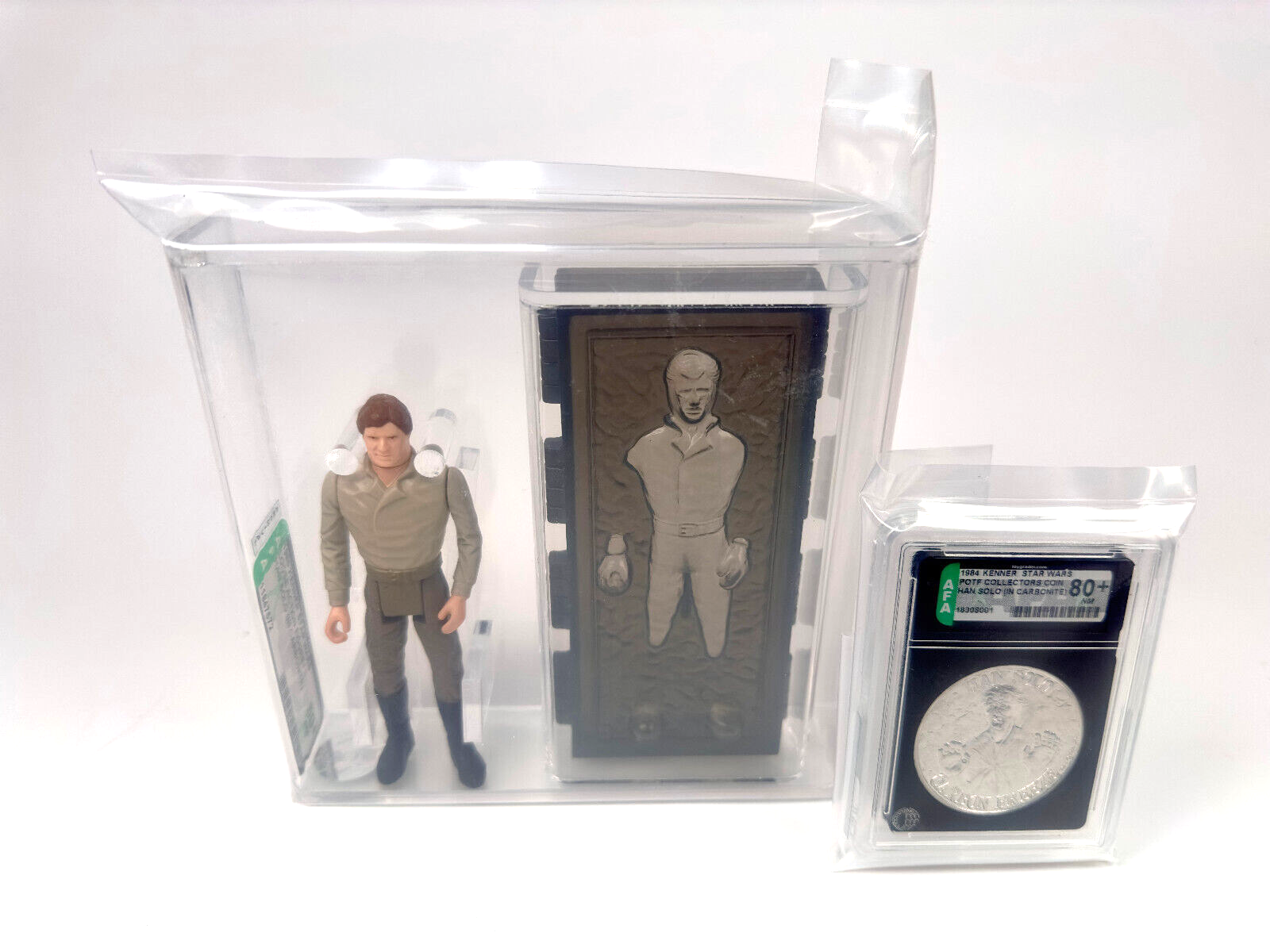 STAR WARS - HAN SOLO CARBONITE w/ COIN - AFA 80+ ARCHIVAL - VINTAGE ...