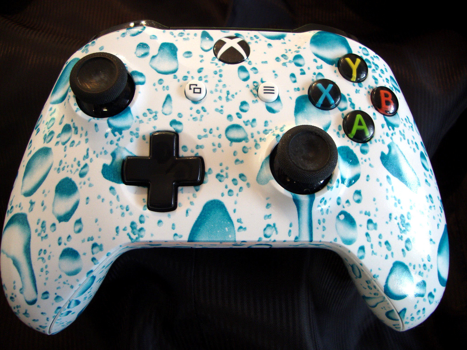 CUSTOM HYDRO DIPPED WATER DROPLETS XBOX ONE S BLUETOOTH WIRELESS ...