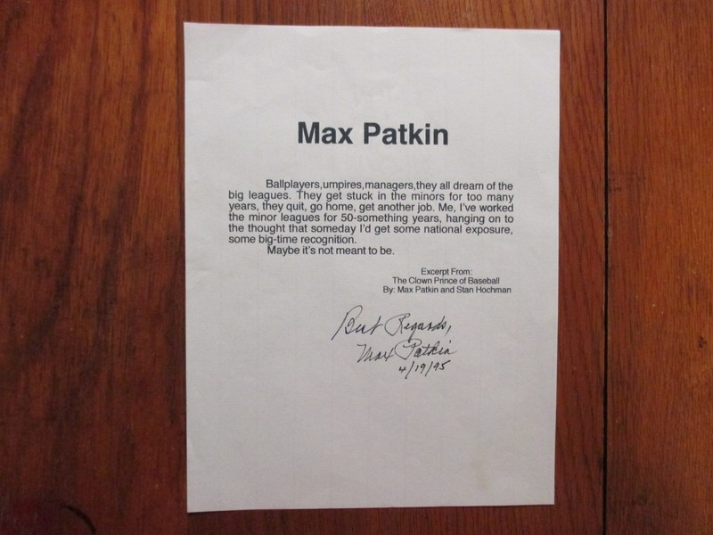 Max Patkin Baseball Card Database - Newest Products will be shown first ...