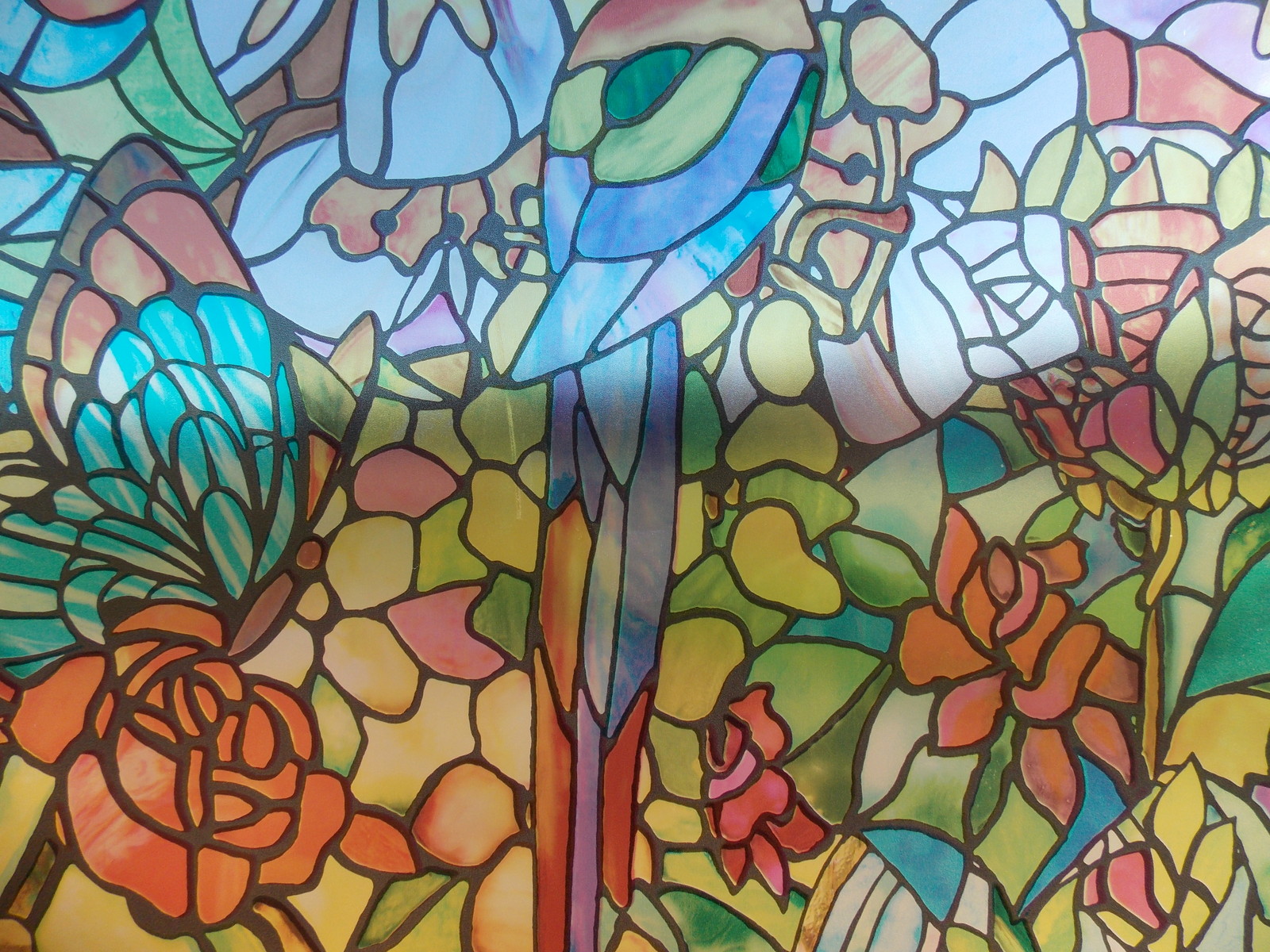 FROSTED FLOWER STAINED GLASS WINDOW STICKY BACK PLASTIC SELF ADHESIVE ...