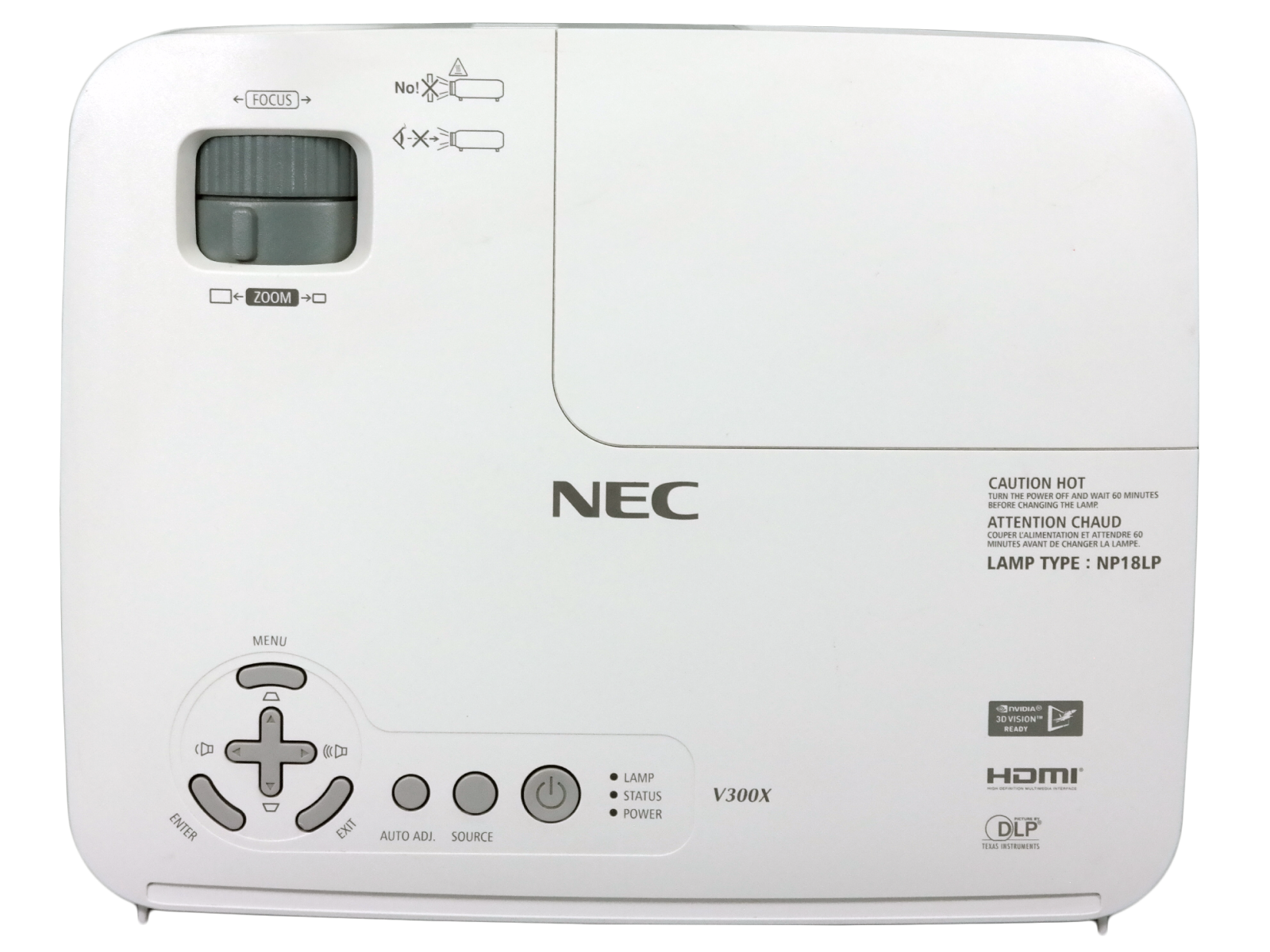 NEC NP-V300X DLP Projector Conference Room 3000 Lumens PC 3D NEC NP-V300X DLP Projector Conference Room 3000 Lumens PC 3D