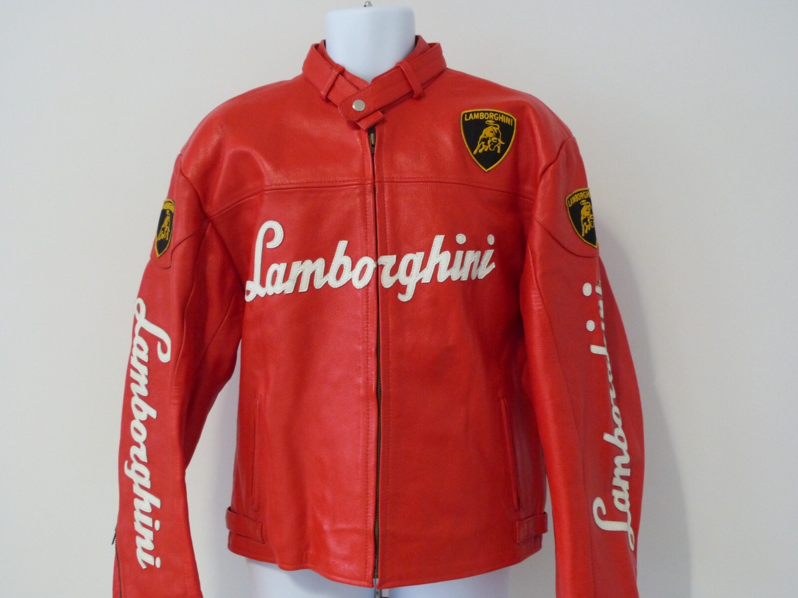 Lamborghini Red Leather Jacket XXL Motorsport Motorcycle Lamborghini Red Leather Jacket XXL Motorsport Motorcycle