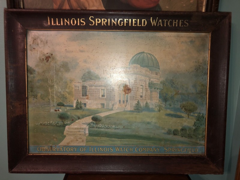 Antique Vintage Illinois Springfield Watches Company AD Sign Metal Tin ...