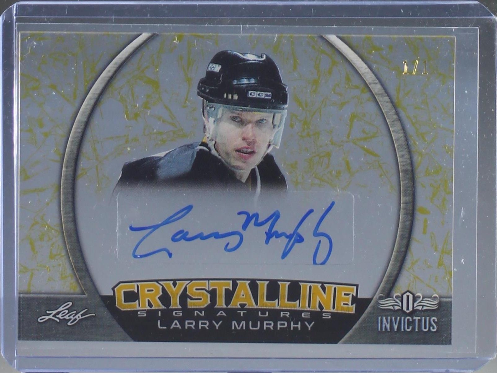 2017-18 Leaf Invictus - Crystalline Signatures Gold #CS-LM1 Larry Murphy /1 (AU) for sale online ...