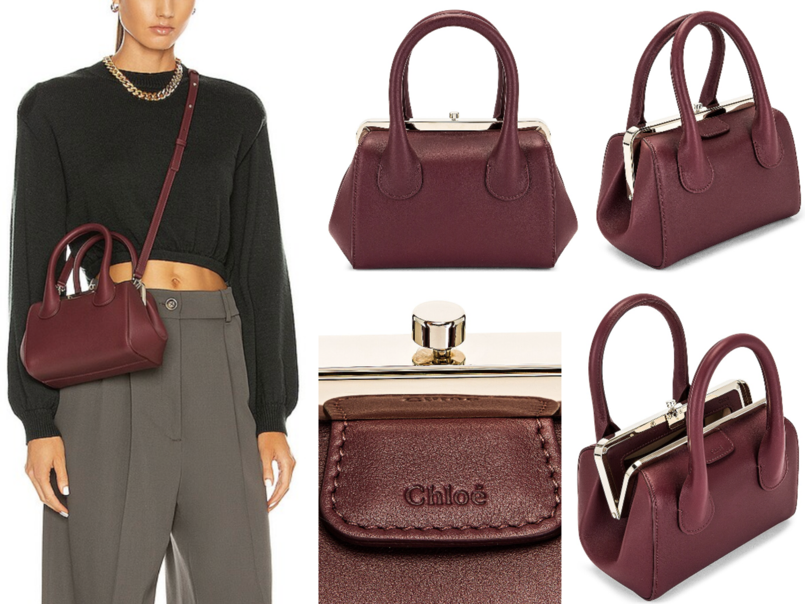 Chloé Joyce Small Frame Shoulder-Bag Leather Bag Shoulder Chloé Joyce Small Frame Shoulder-Bag Leather Bag Shoulder