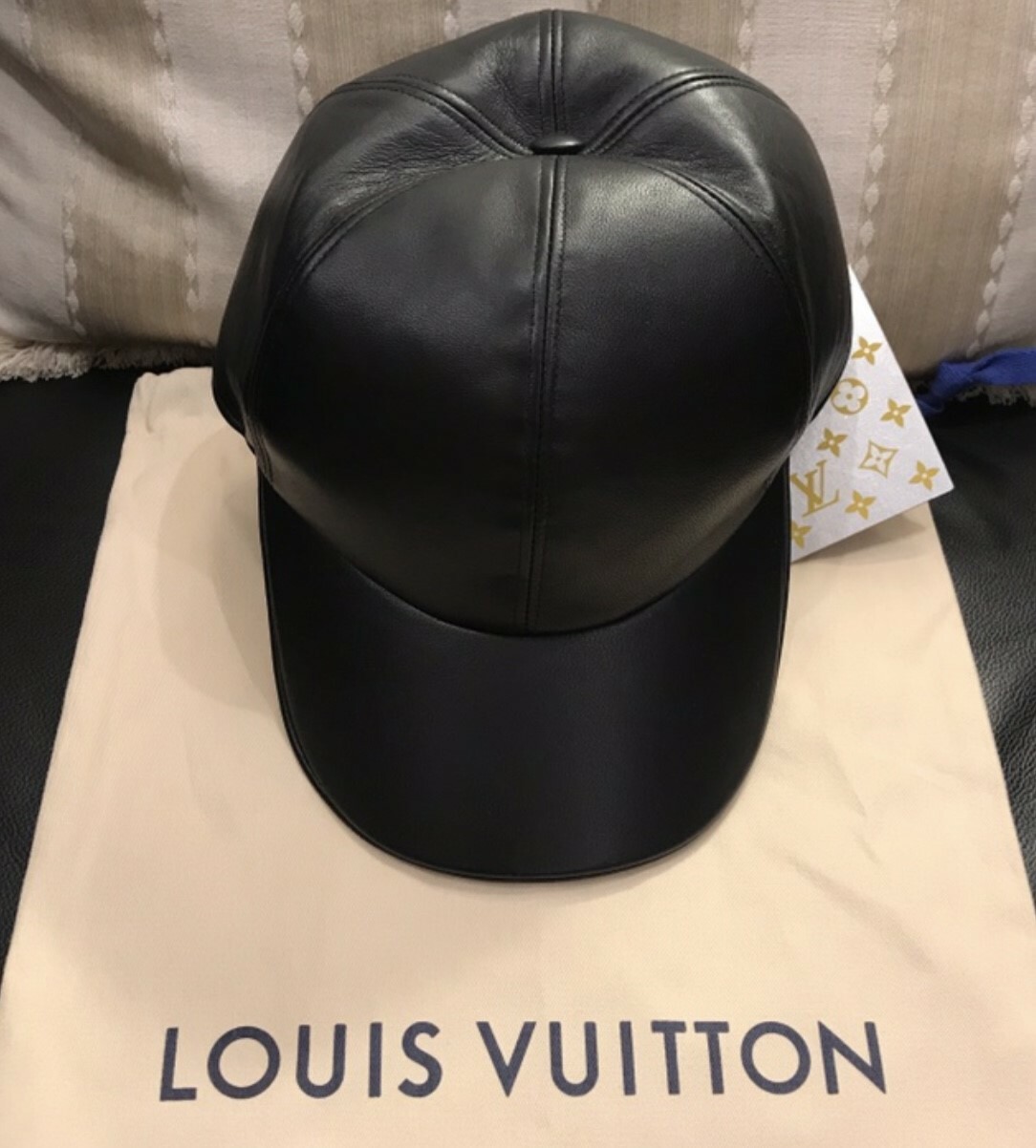 Louis Vuitton Baseball Cap Black Leather Hat | eBay Louis Vuitton Baseball Cap Black Leather Hat | eBay