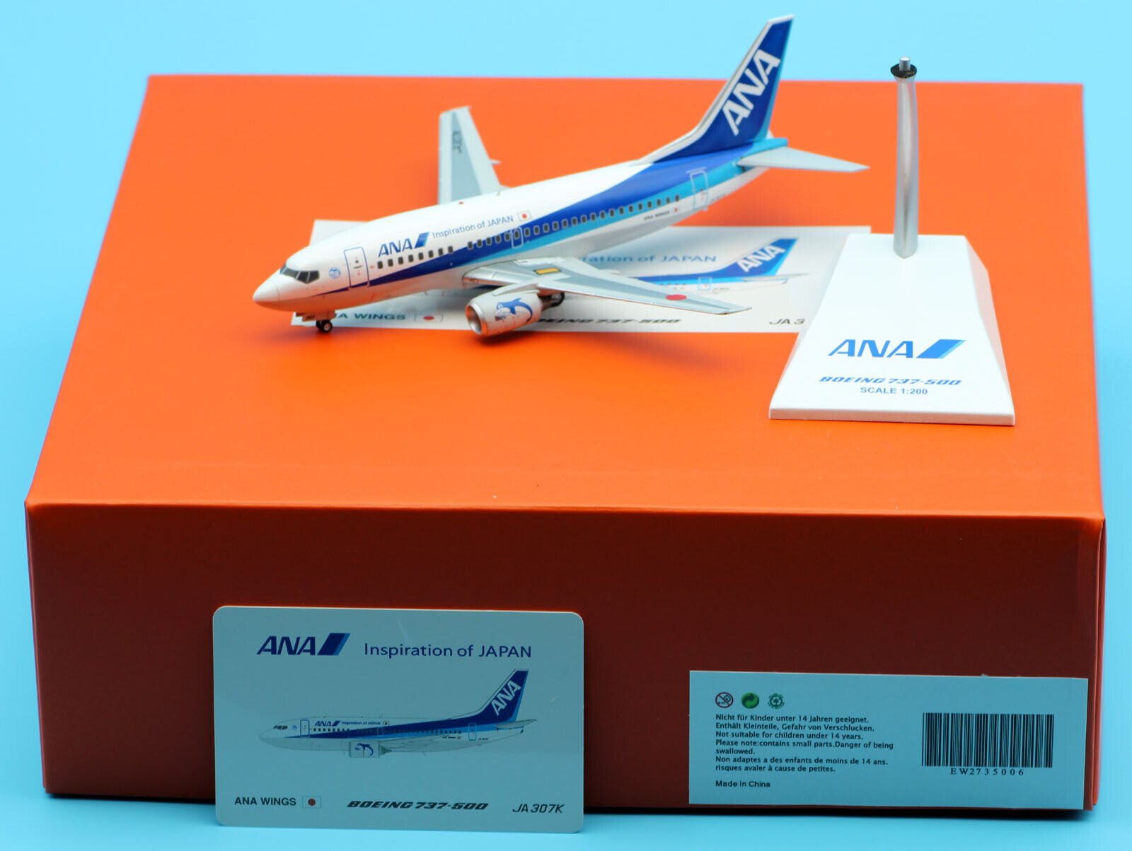 JC Wings 1:200 ANA Farewell Boeing 737-500 Diecast Aircraft JC Wings 1:200 ANA Farewell Boeing 737-500 Diecast Aircraft
