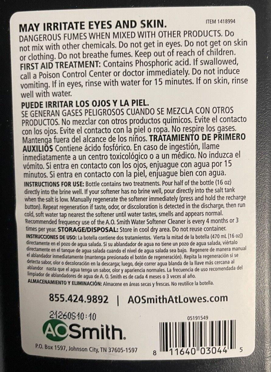 32 Oz New | A. O. Smith Universal Water Softener