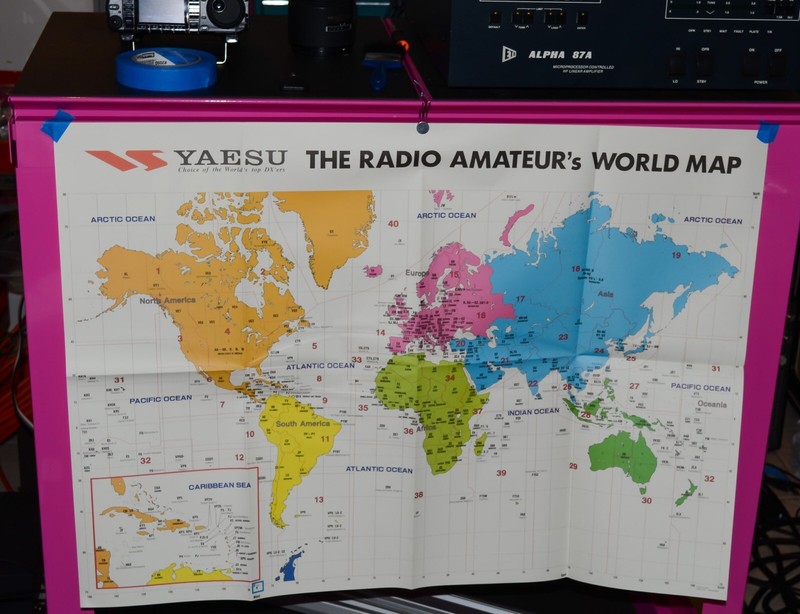YAESU “THE RADIO AMATEUR’s WORLD MAP” POSTER/WALL MAP