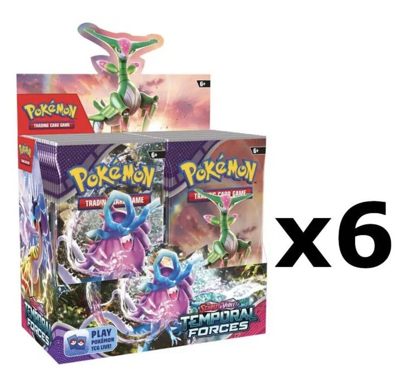 Pokemon Temporal Forces Booster Box CASE (6 Boxes) Factory Sealed SV05 ...